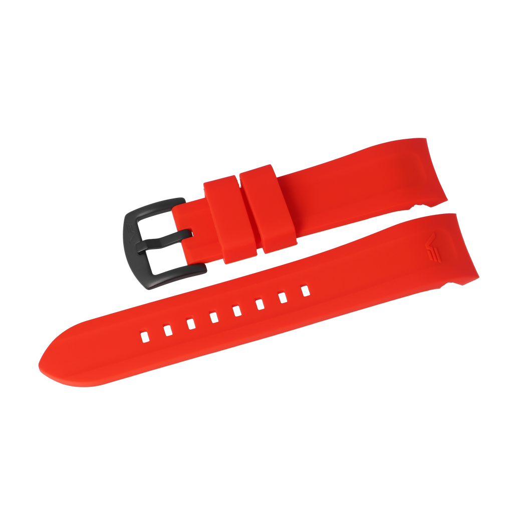 ROCKET N1 RED SILICONE STRAP - BLACK BUCKLE – Just4Watches